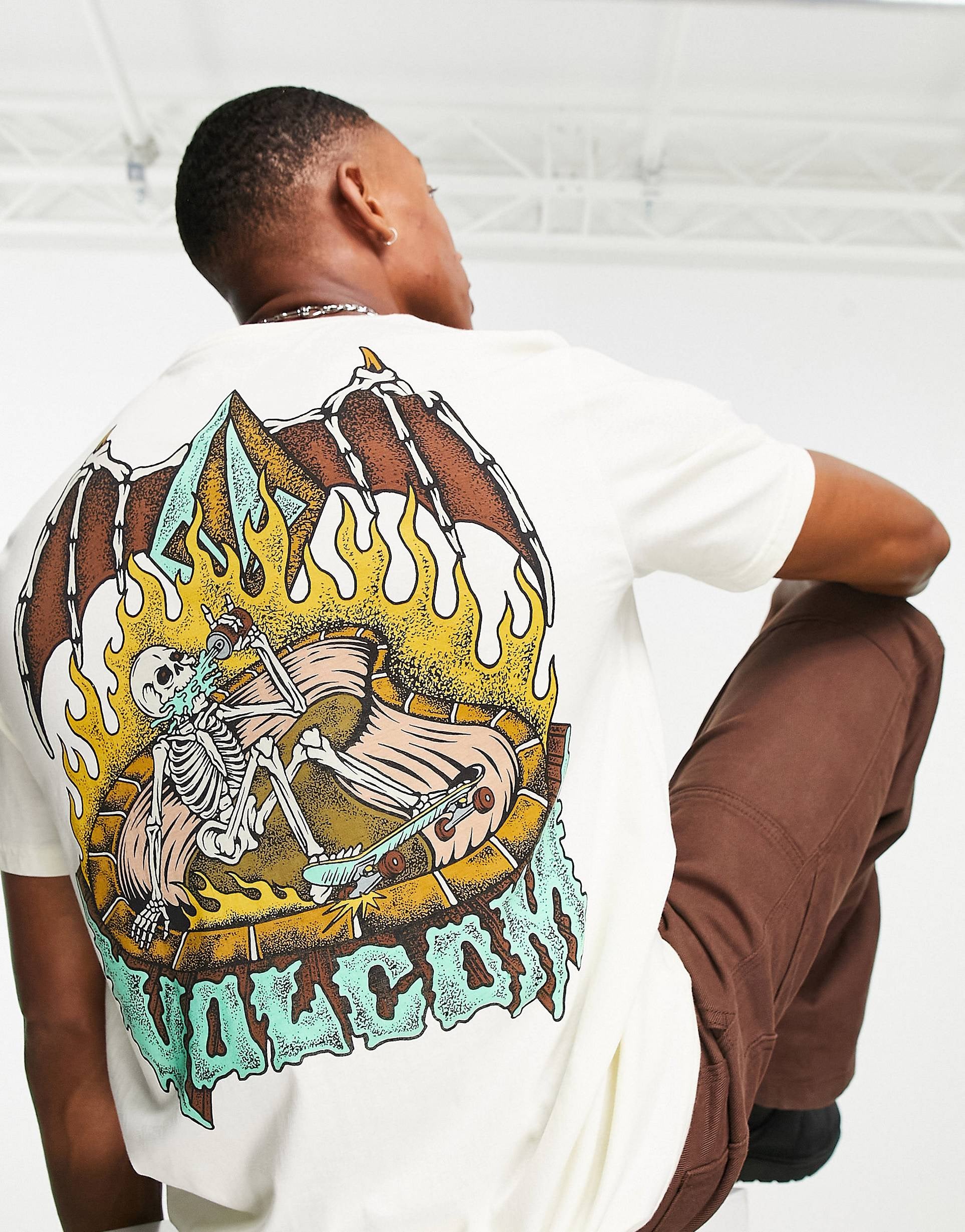 Volcom Hessian t-shirt in off white – Garmisland