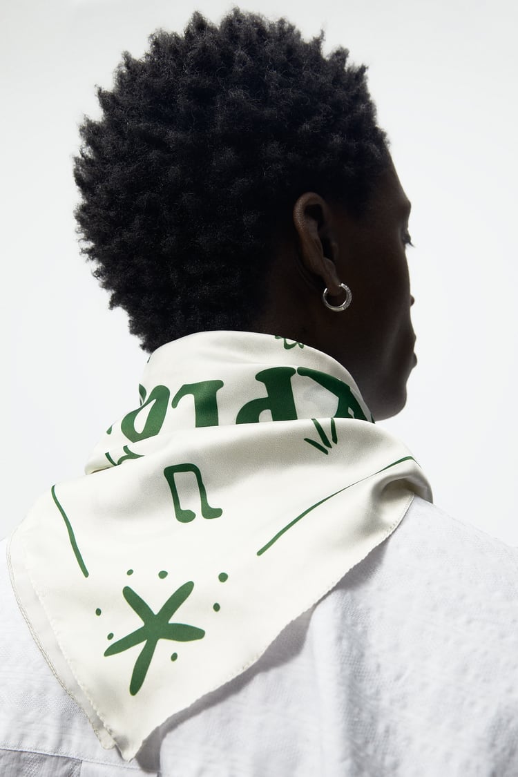 ZARA SLOGAN PRINT BANDANNA – Garmisland