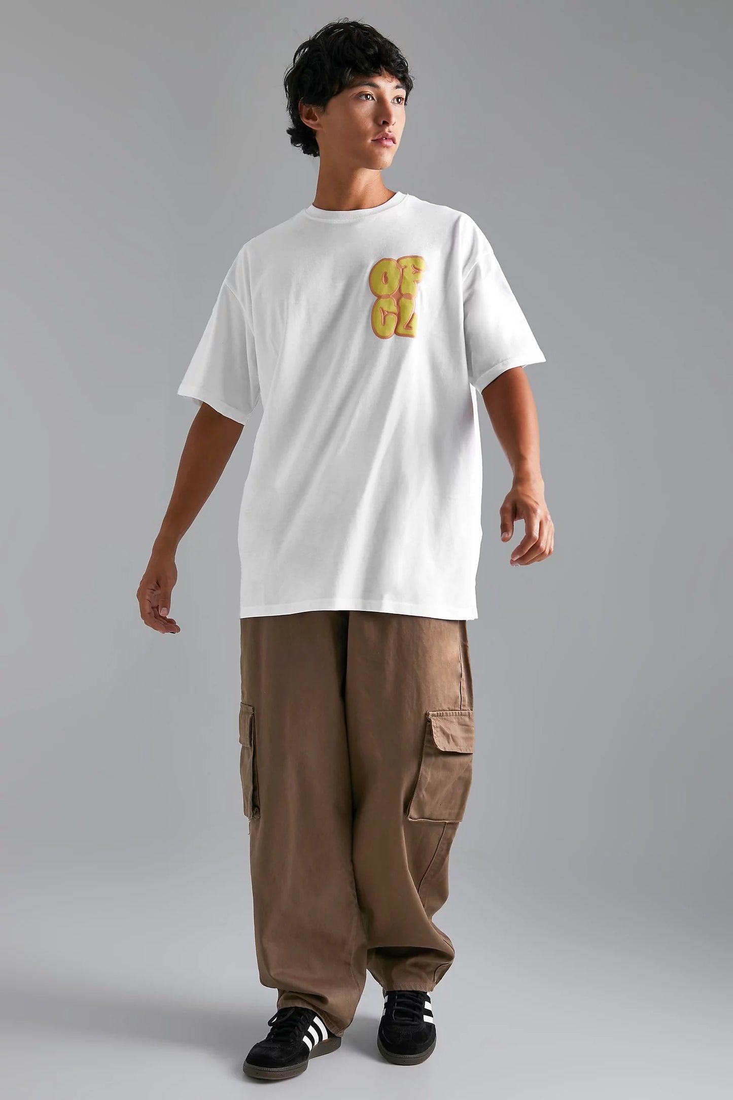 Boohooman Oversized Ofcl Puff Print T Shirt In White Garmisland