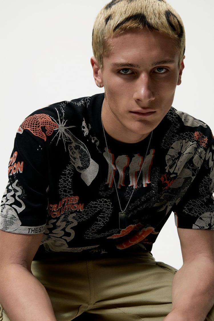 ZARA GRAPHIC PRINTED KNIT T-SHIRT – Garmisland