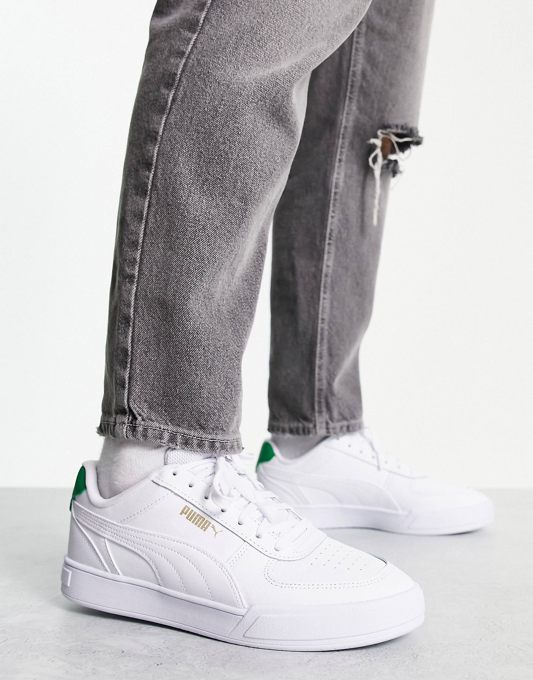 Puma caven trainers in white and green – Garmisland