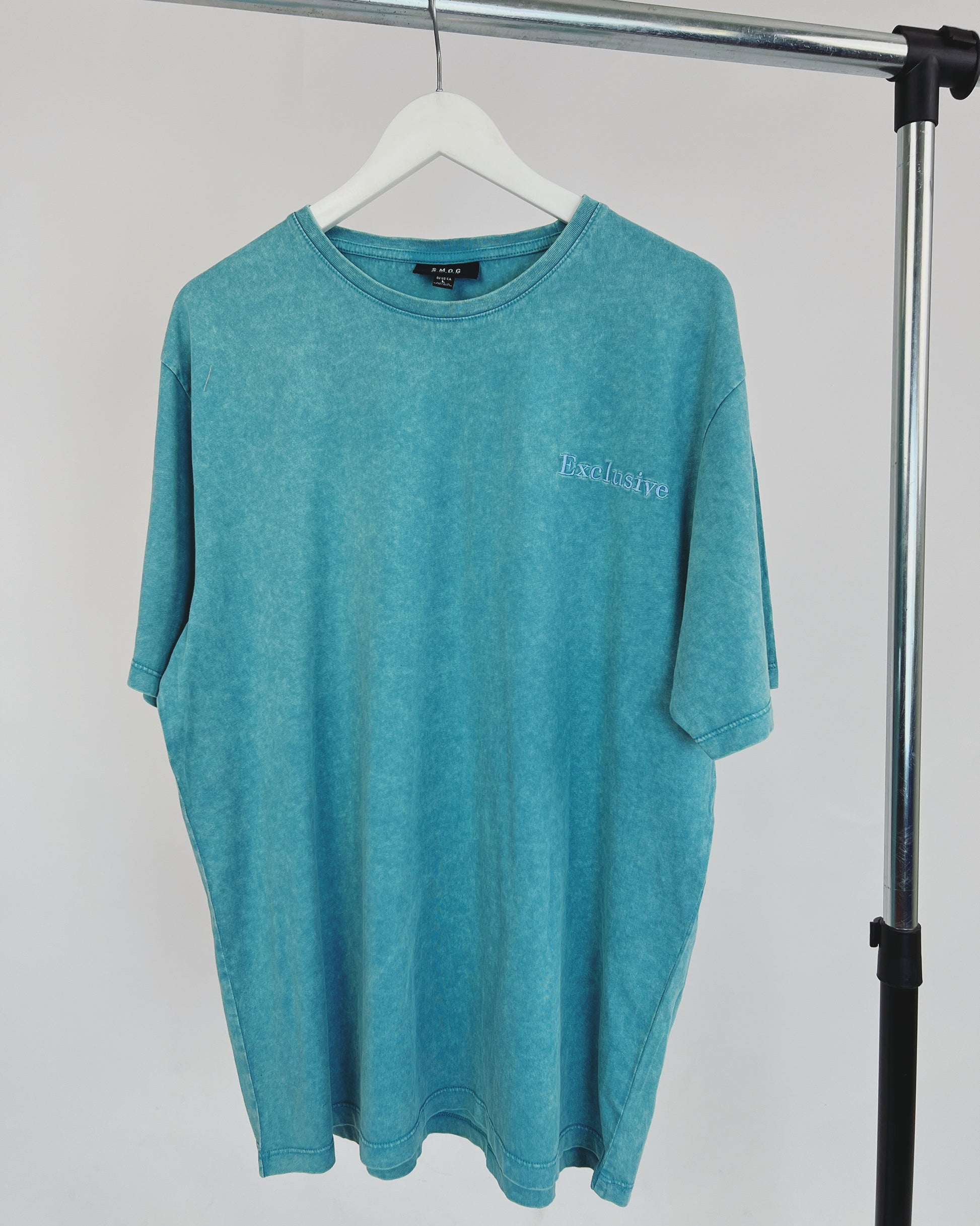 Smog Exclusive Embroided T-shirt in washed Blue – Garmisland