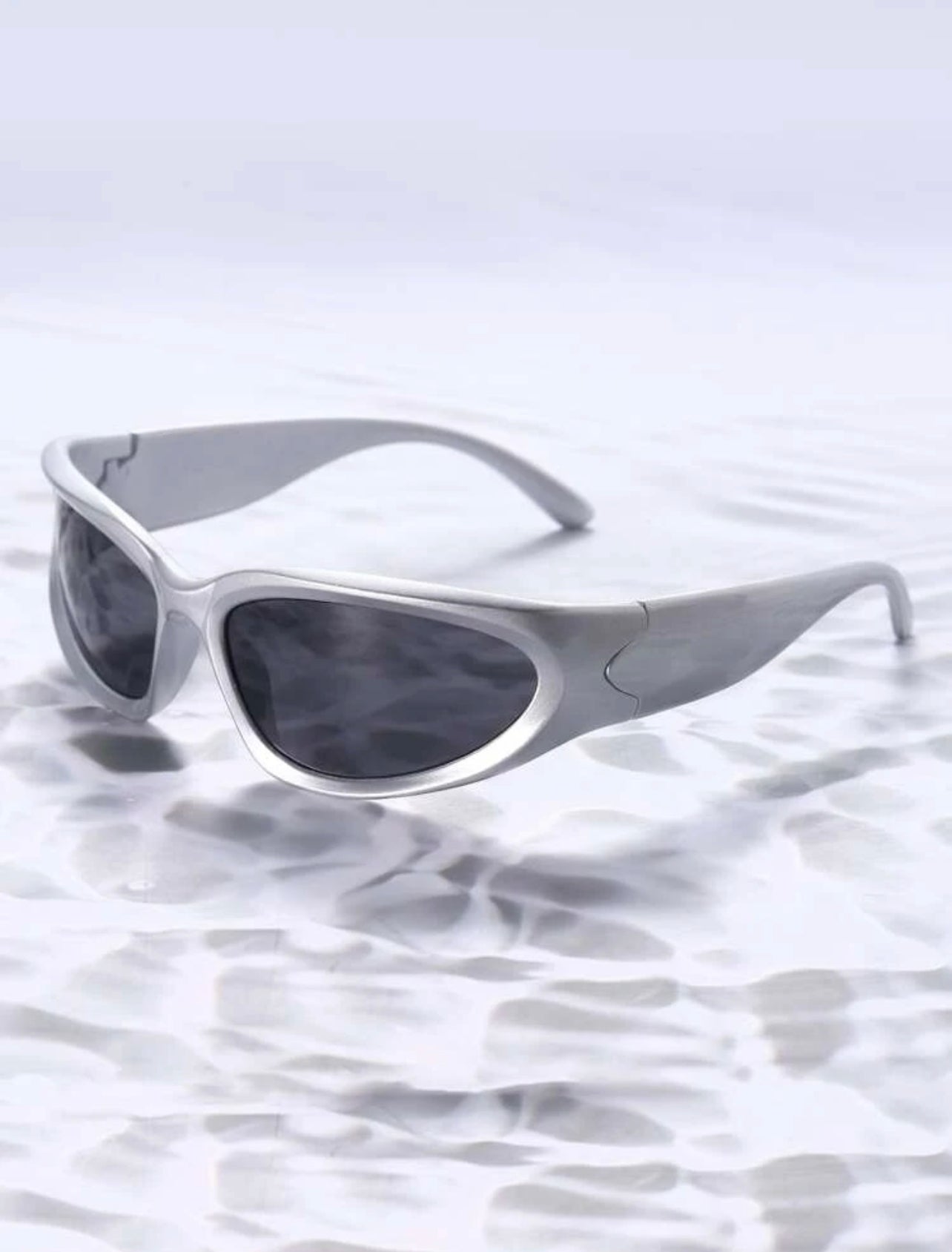 Y2k Wrap Glasses In Gray Garmisland