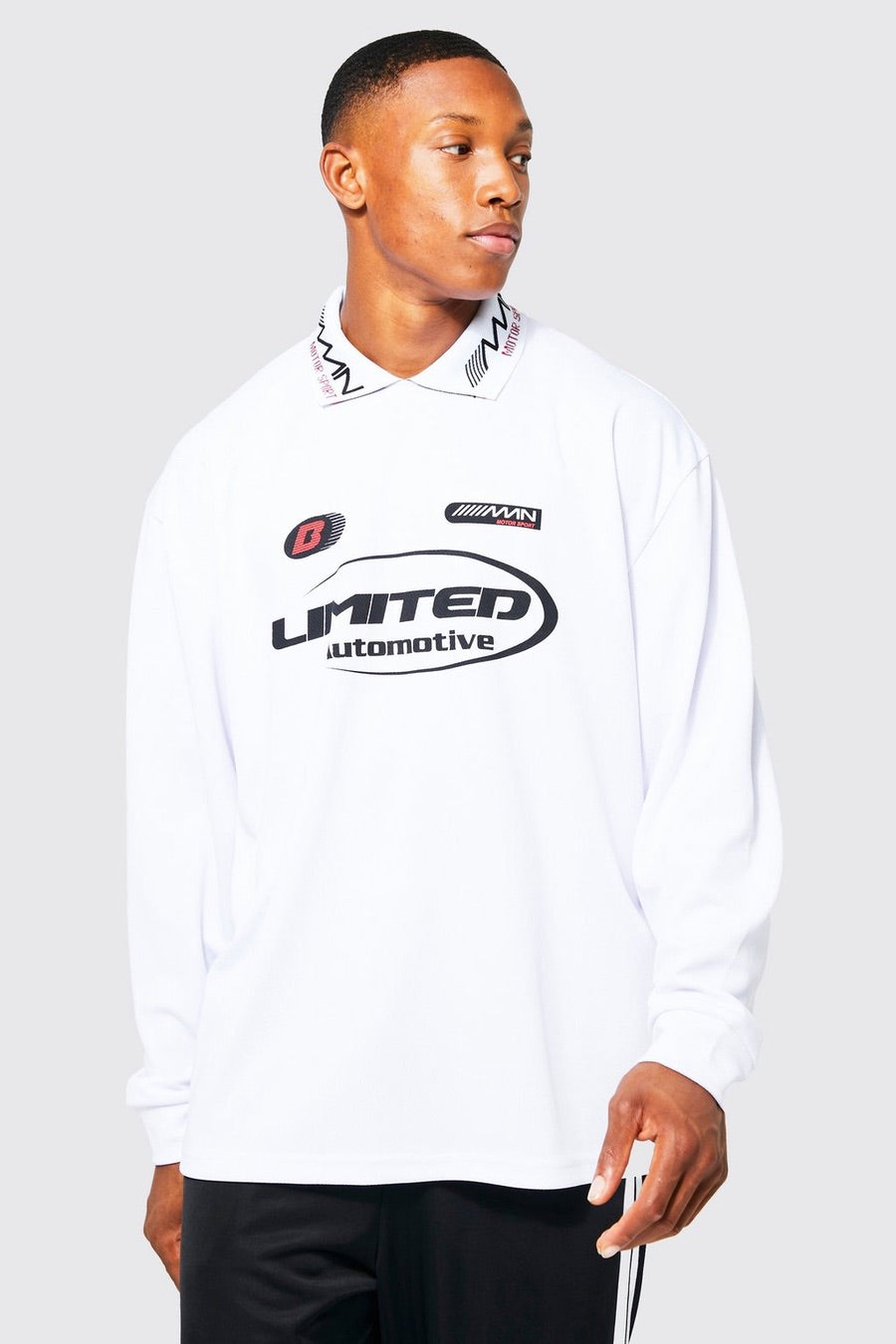 BOOHOOMAN OVERSIZED MOTOR SPORT RUGBY POLO – Garmisland